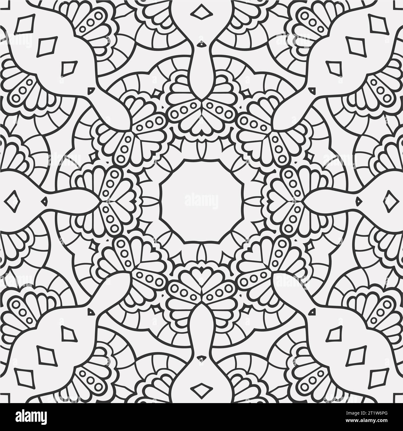 vector geometric pattern coloring page design Stock Vector Image & Art ...
