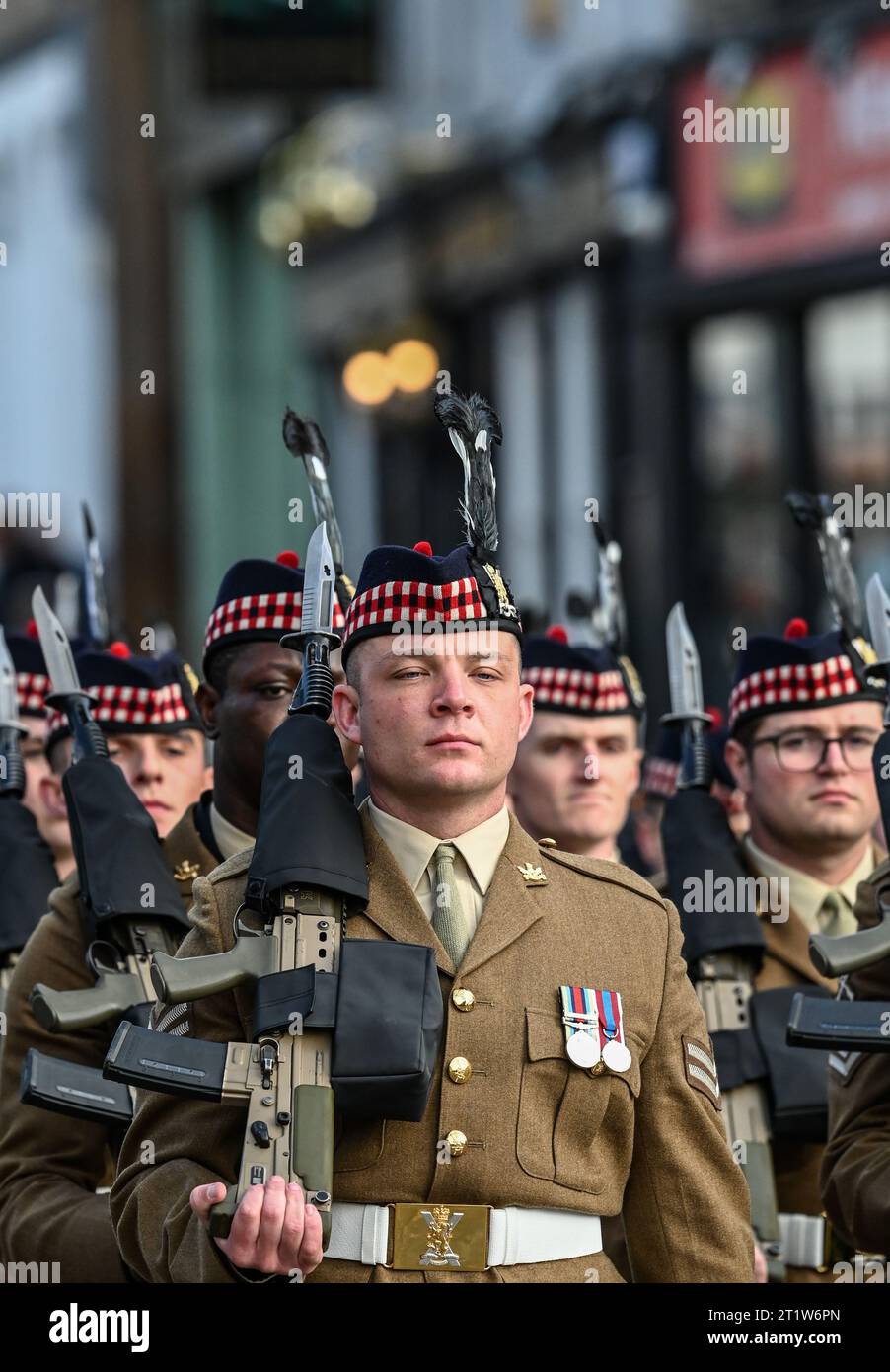 Royal Regiment of Scotland, Freedom March, Penicuik, 29/09/2023 Stock ...