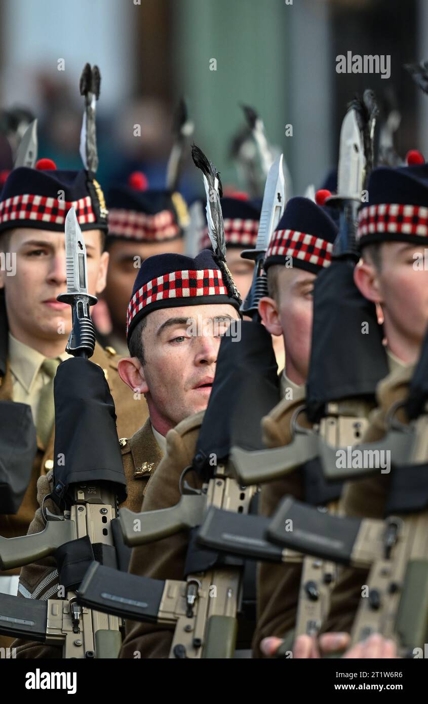 Royal Regiment of Scotland, Freedom March, Penicuik, 29/09/2023 Stock ...