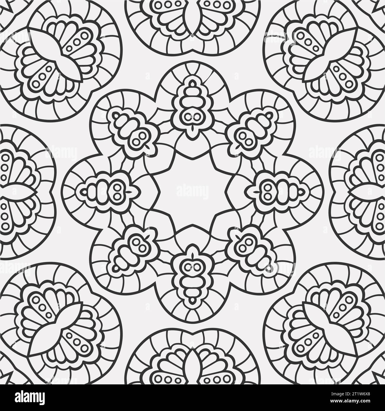 vector geometric pattern coloring page design Stock Vector Image & Art ...