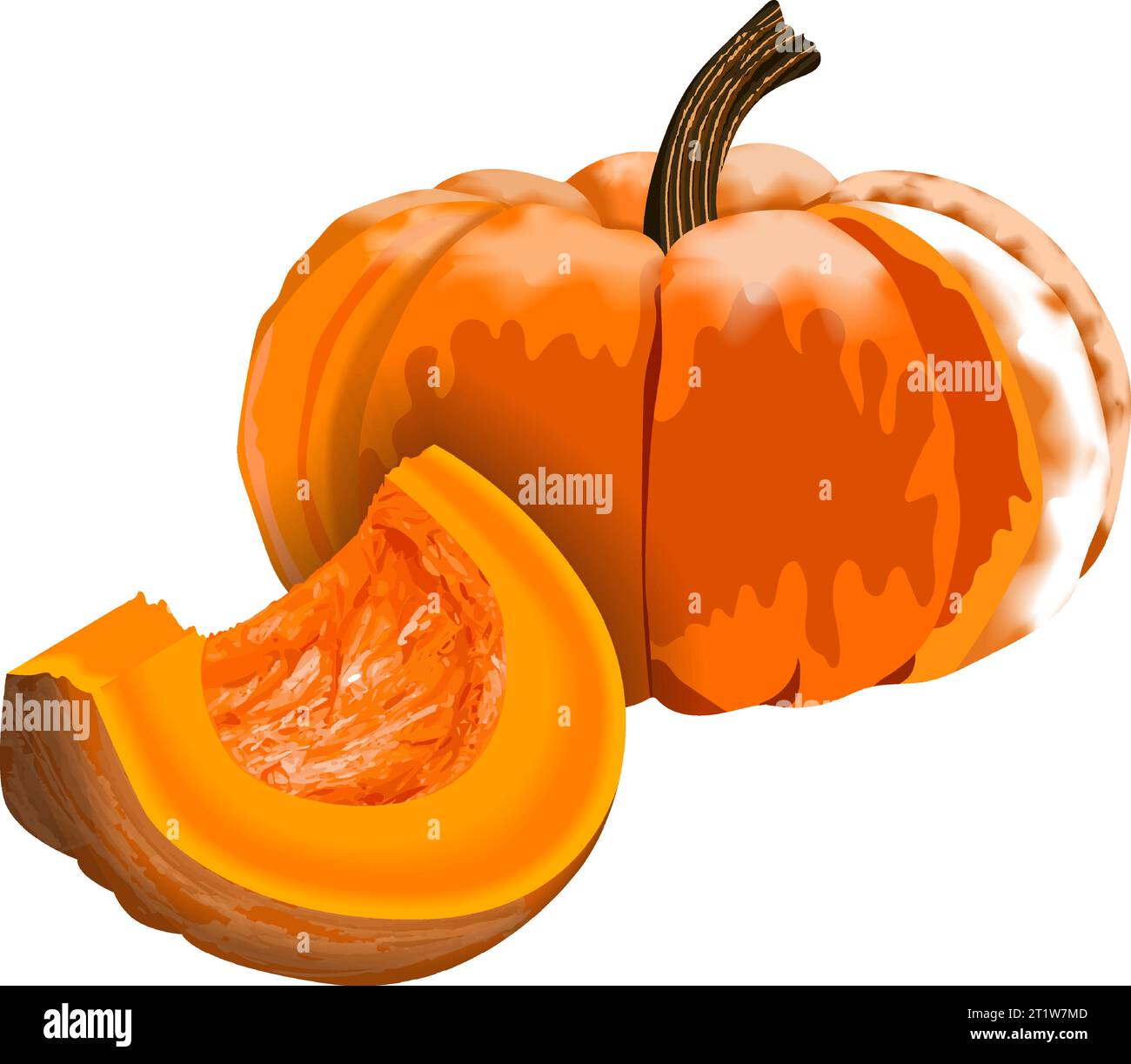 Jack Be Little pumpkin for banners, flyers, posters, cards. Half yellow ...