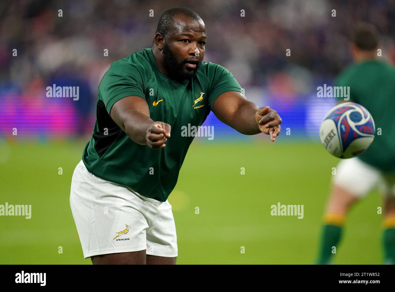 South Africa’s Ox Nche warms up ahead of the Rugby World Cup 2023 ...