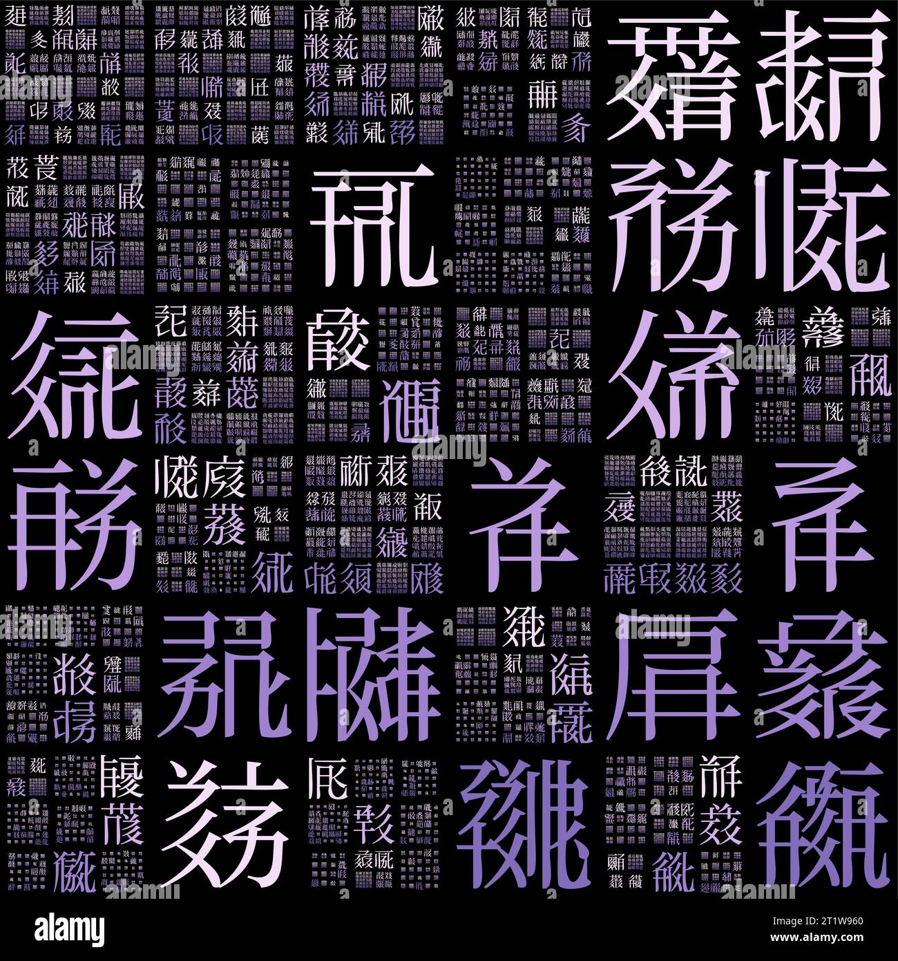Abstract Background Design Using Random Characters Of Old Tangut