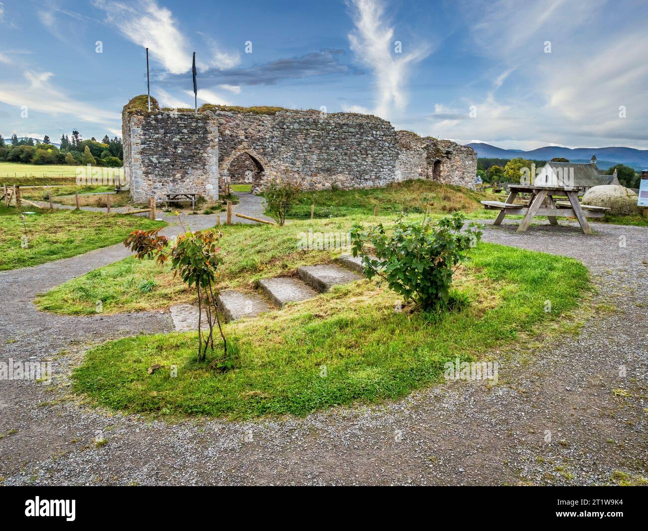 The image is of the 12th century ruin of Castle Roy fortress near the ...