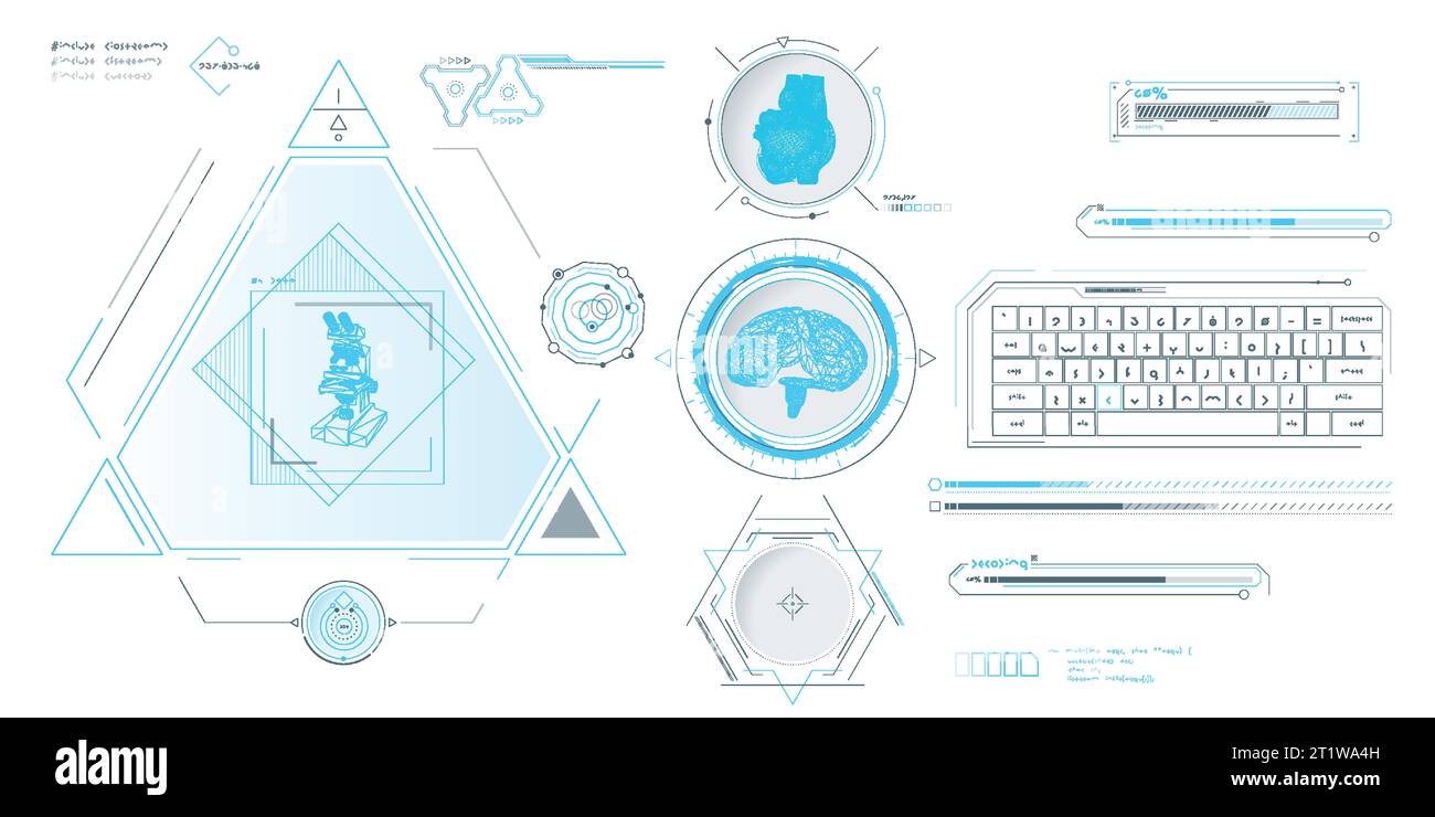 Vector data elements for sci-fi interface infographics Stock Vector ...