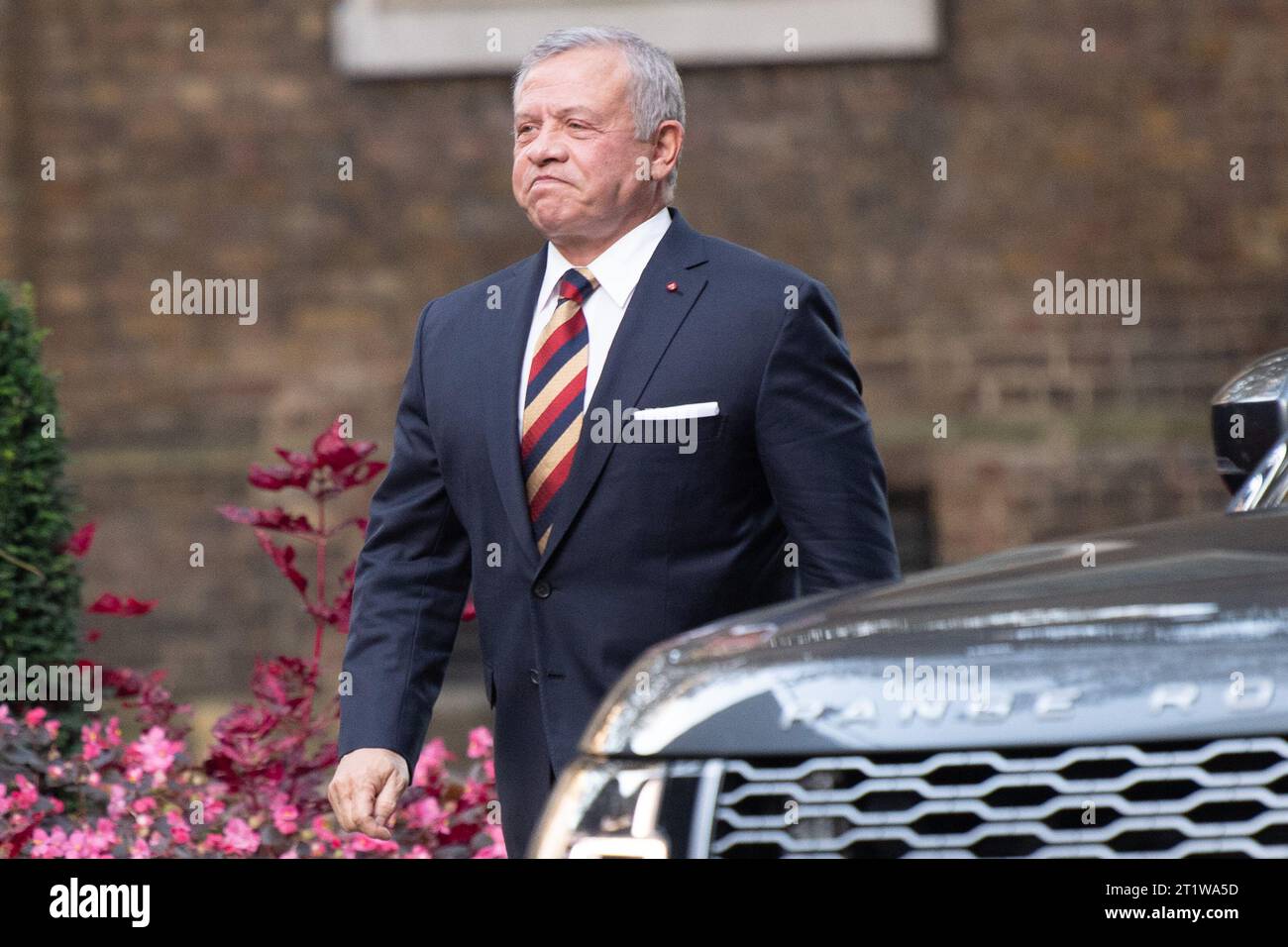 London, UK. 15 Oct 2023. King Abdullah II of Jordan arrives for a ...