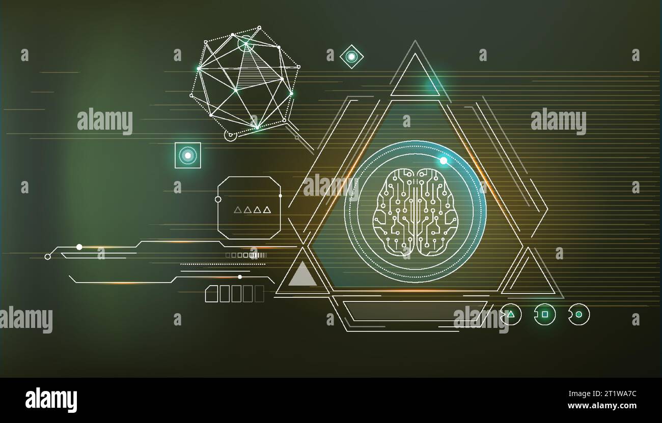 Vector infographics about the work of artificial intelligence and brain neurons Stock Vector ...