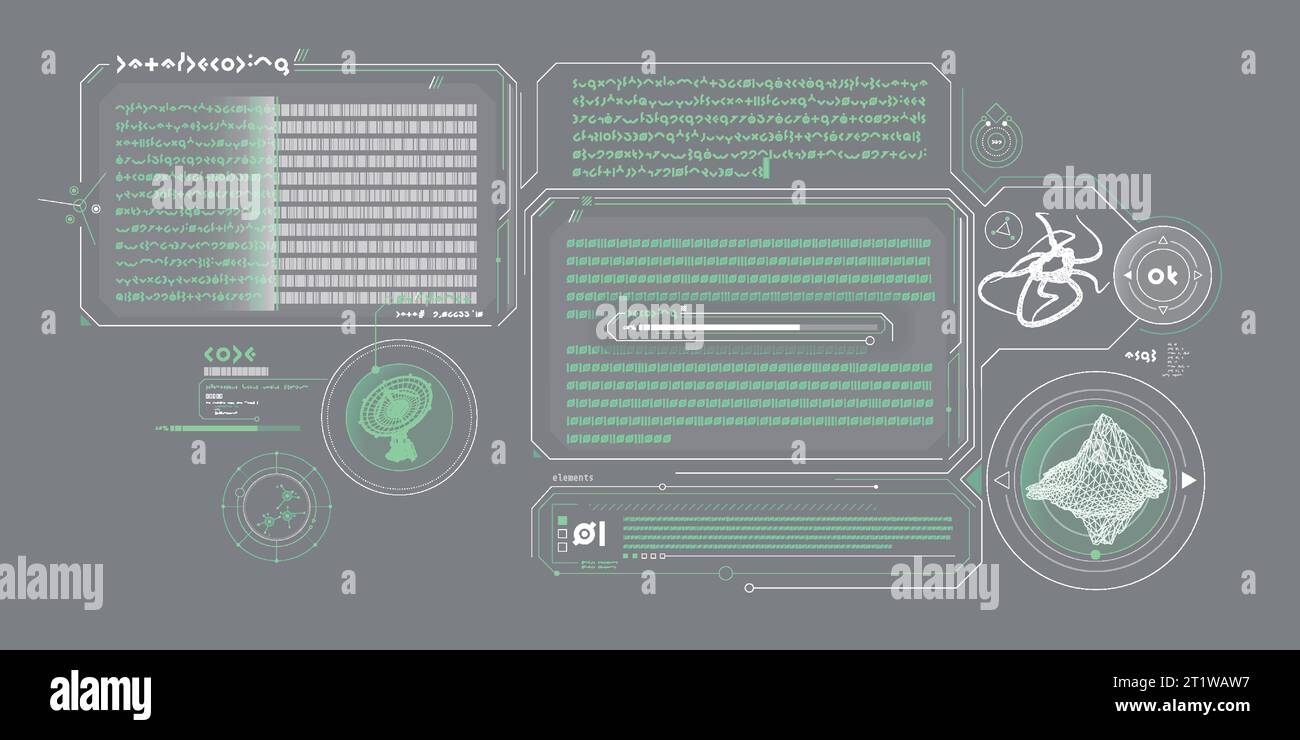 Sci-fi interface of data decoding program Stock Vector Image & Art - Alamy