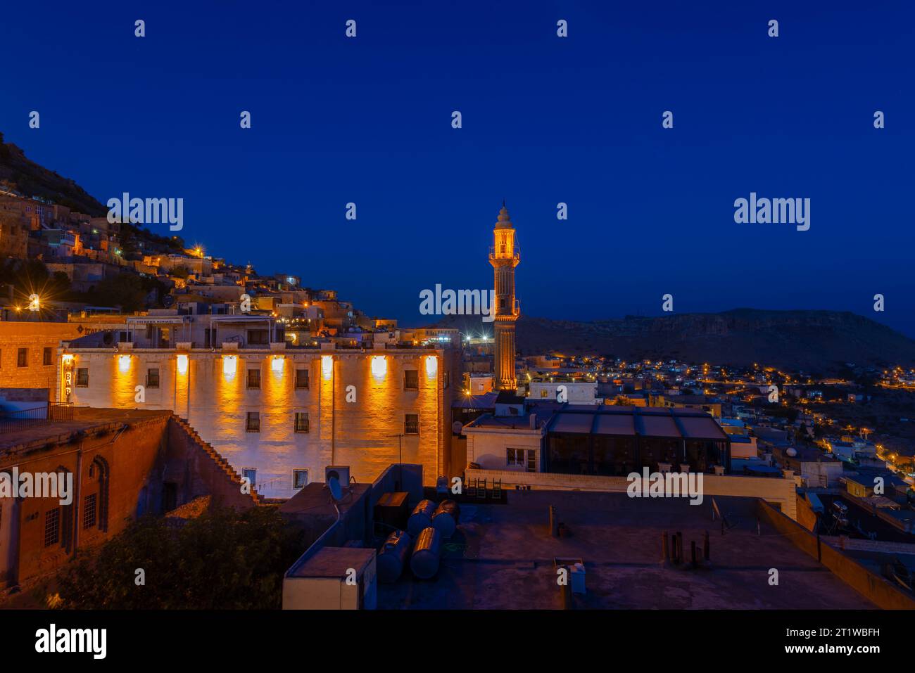 Ancient and stone houses of Old Mardin (Eski Mardin) with Mardin Castle ...