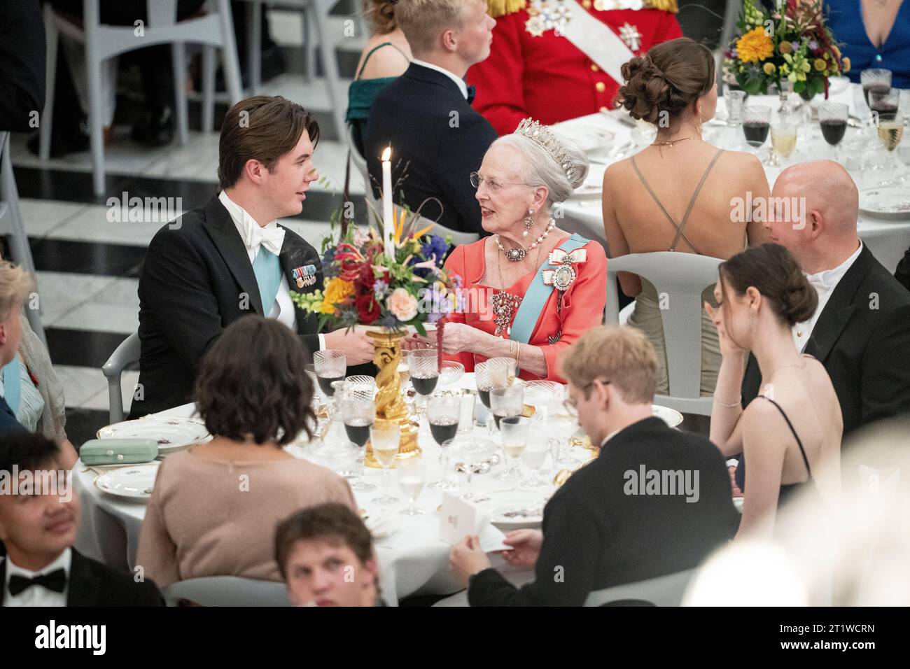 Prince Christian and Queen Margrethe during Prince Christian's 18th ...