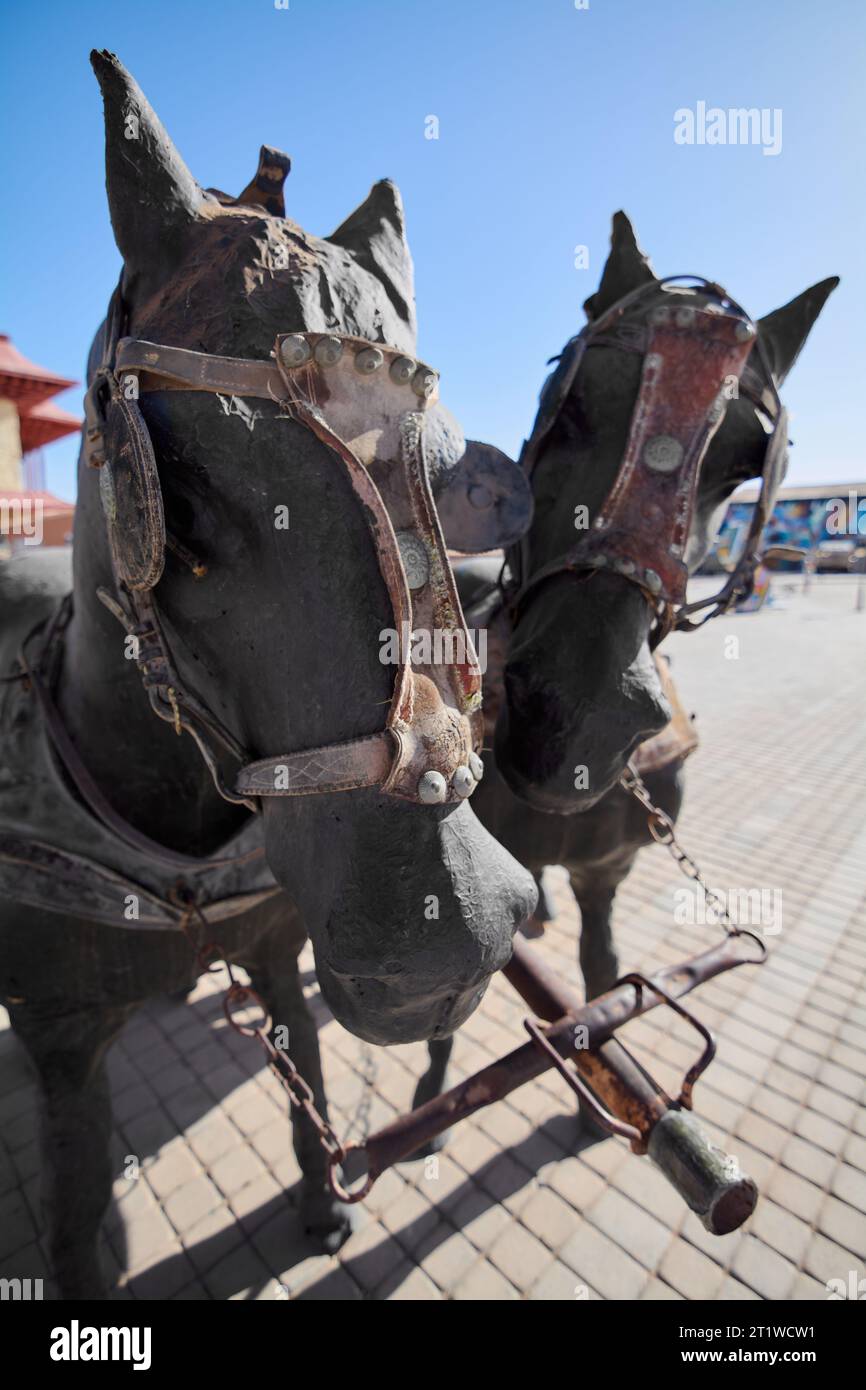 Horses made of cardboard, plaster and wood from the Atlas Studios film ...