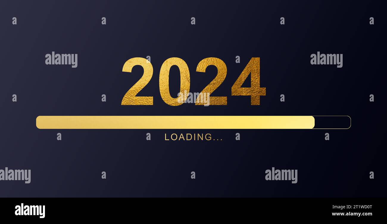 Loading process ahead of new year 2024. Symbol of new year celebration ...
