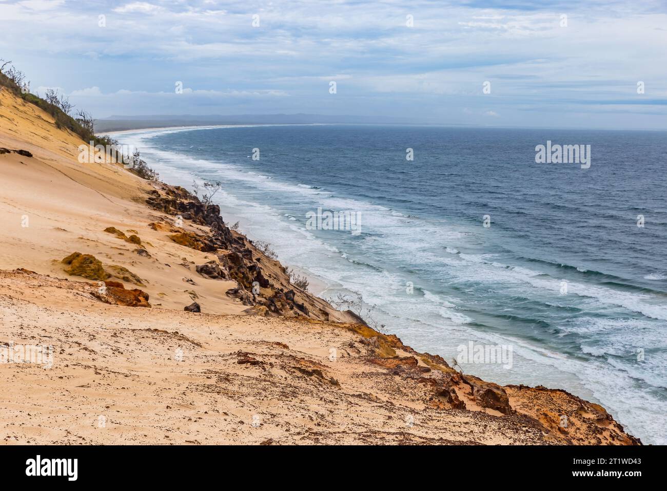 Panorama of Sand Dune at Carlo Sand Blow and Rocks of Rainbow Beach ...