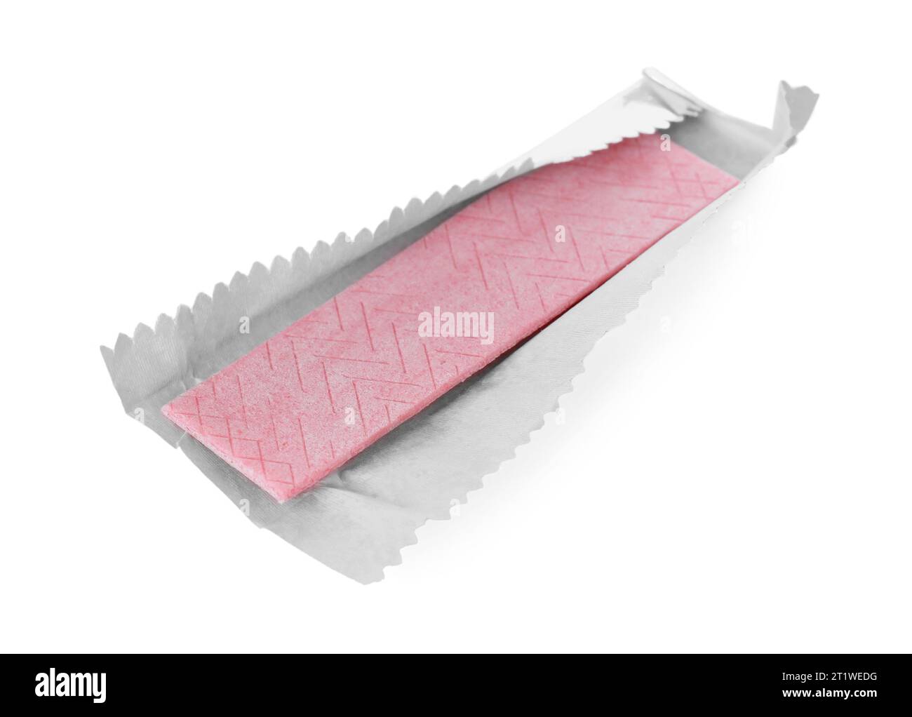Unwrapped stick of chewing gum isolated on white Stock Photo - Alamy