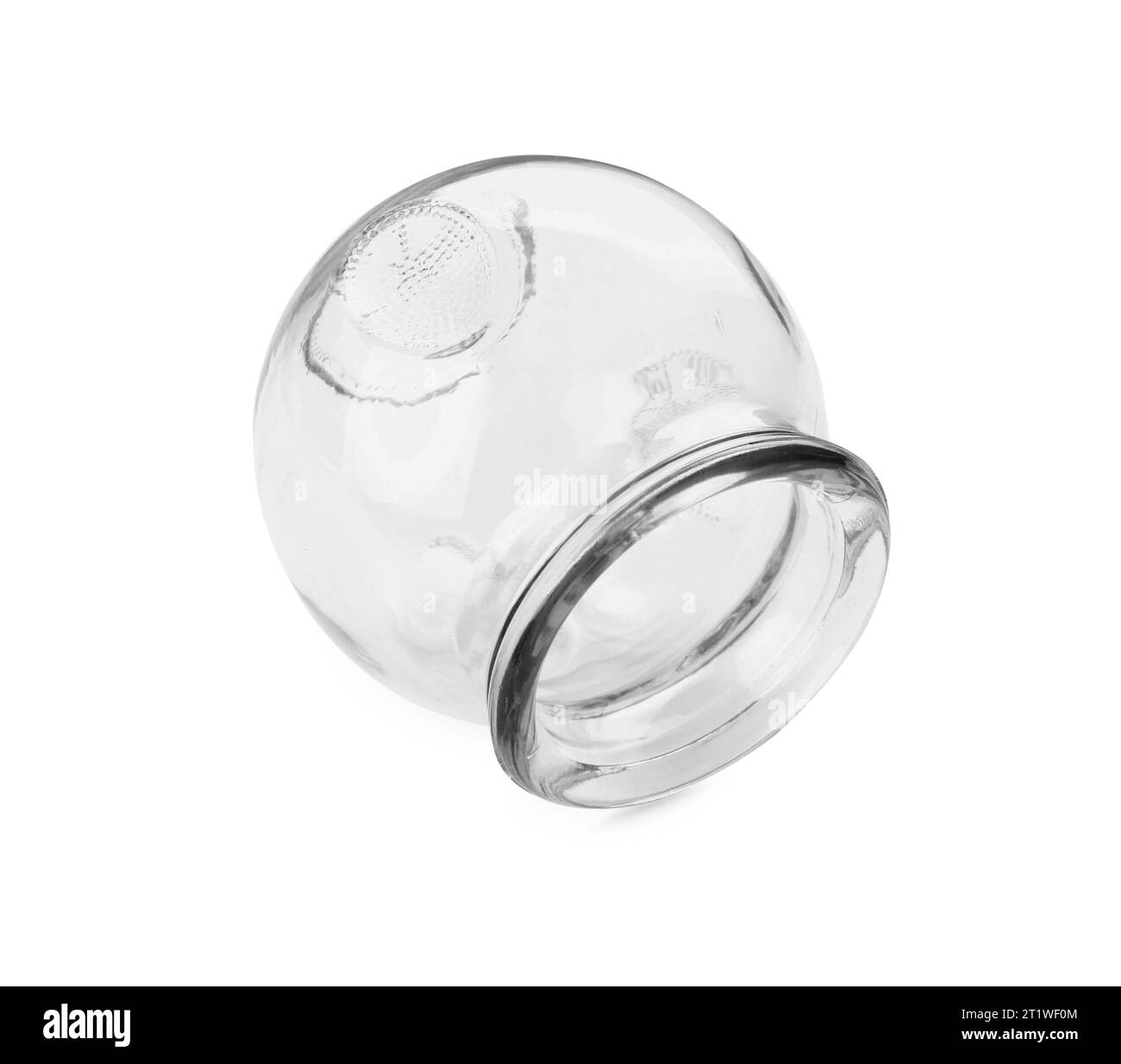 One glass cup isolated on white. Cupping therapy Stock Photo - Alamy