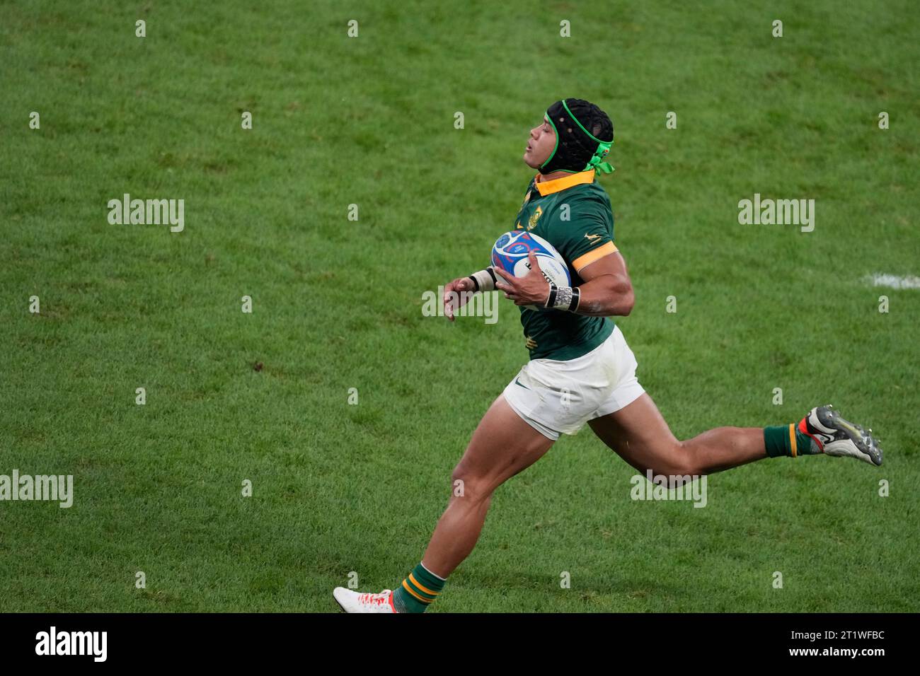 South Africa's Cheslin Kolbe runs with the ball during the Rugby World ...