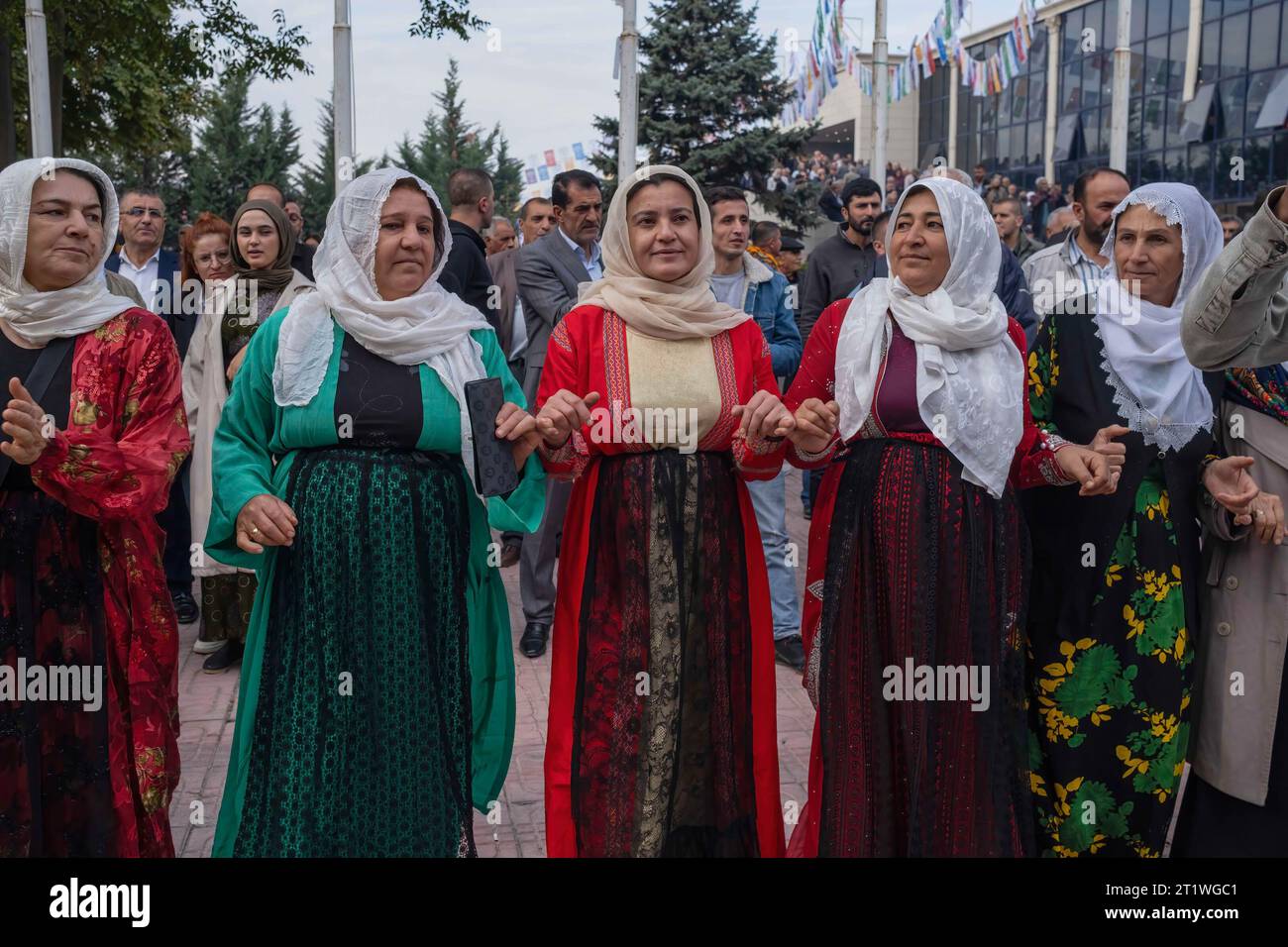 Ankara, Turkey. 15th Oct, 2023. Women from Kurdish provinces are seen ...