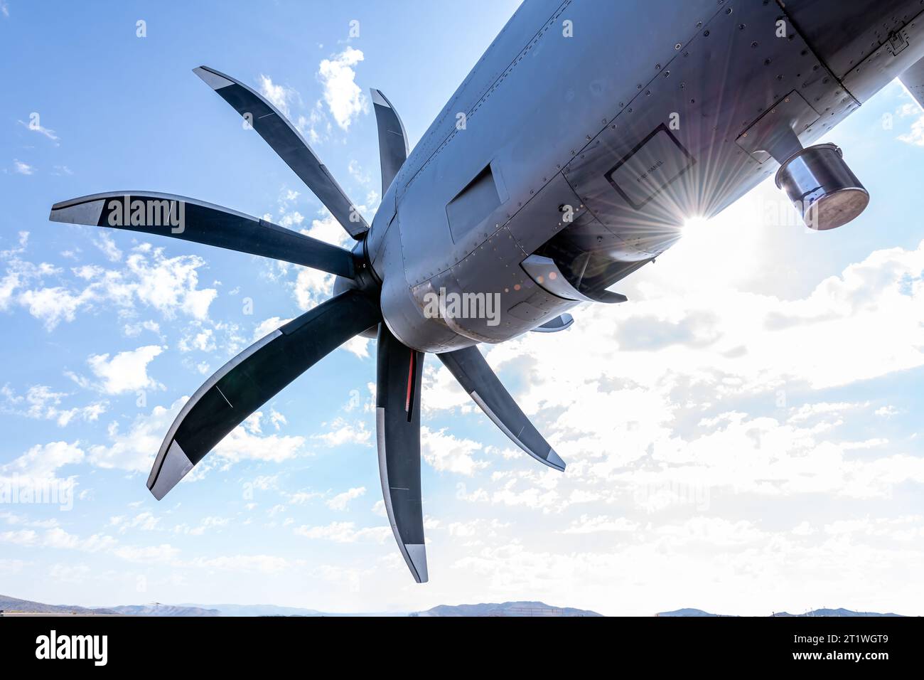 Isolated engine from a military cargo plane Stock Photo - Alamy