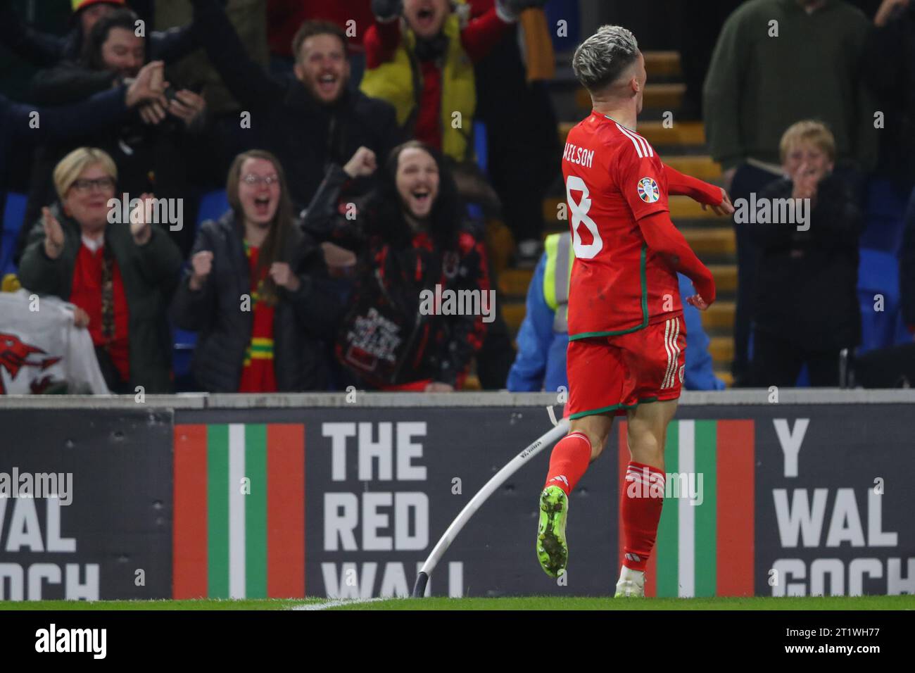Harry Wilson of Wales celebrates his goal to make it 1-0 during the ...