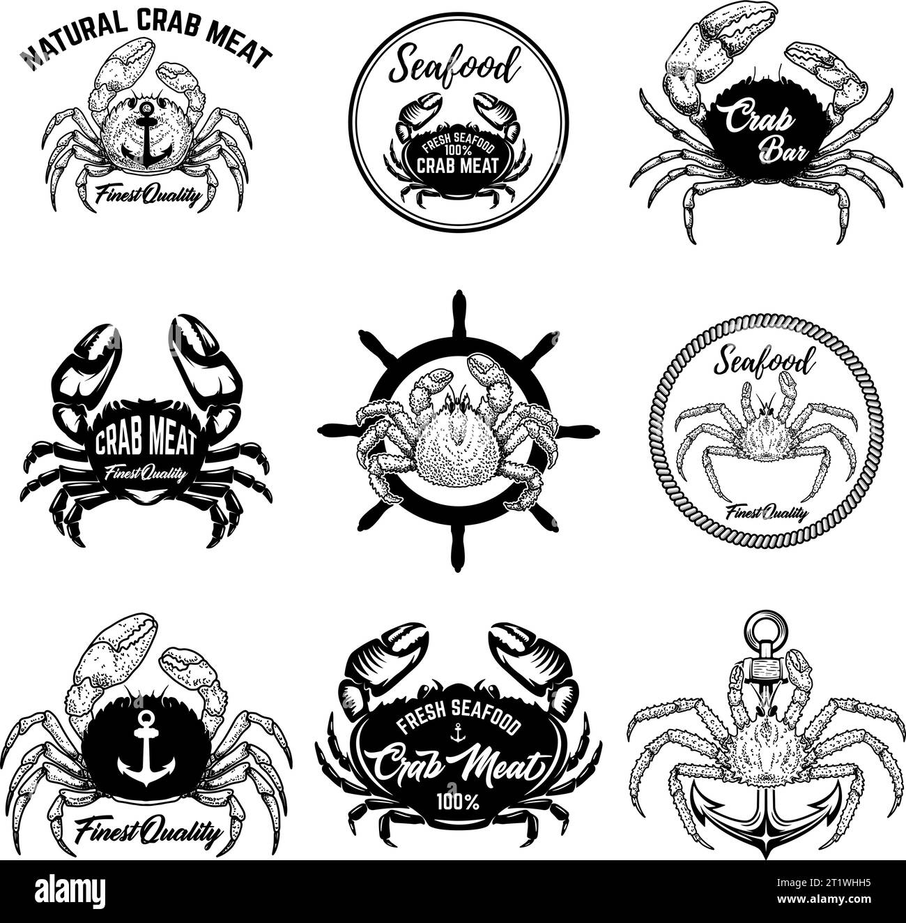 Crab meat stamp Stock Vector Images - Alamy