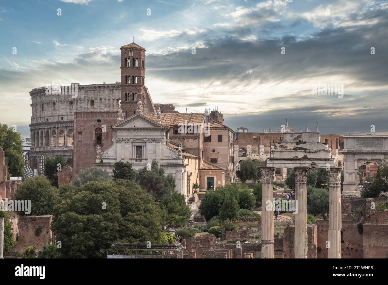 An aerial view of the iconic historical architecture of Rome, Italy ...