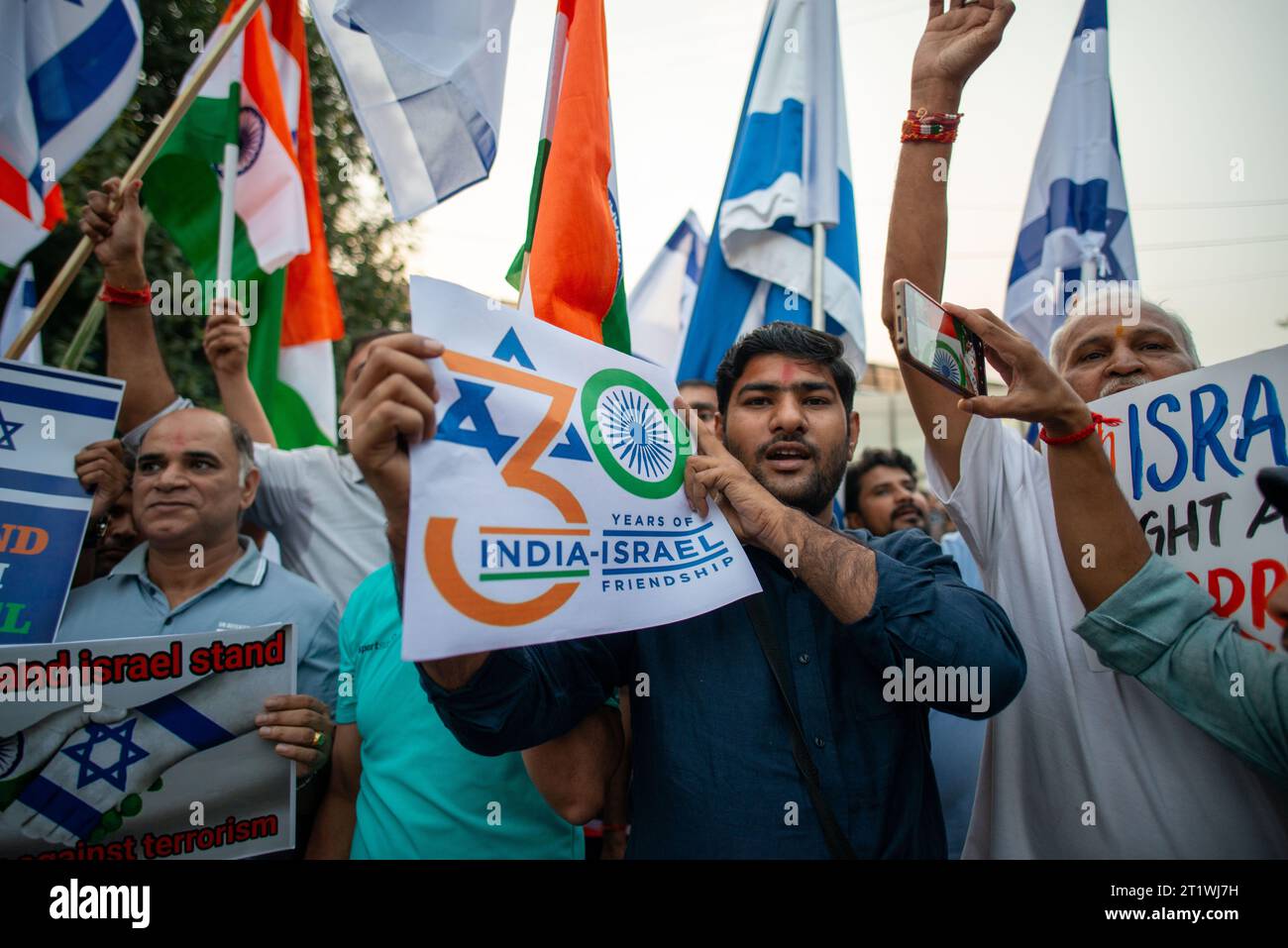 New Delhi, India. 15th Oct, 2023. Supporter of the BJP (Bharatiya ...