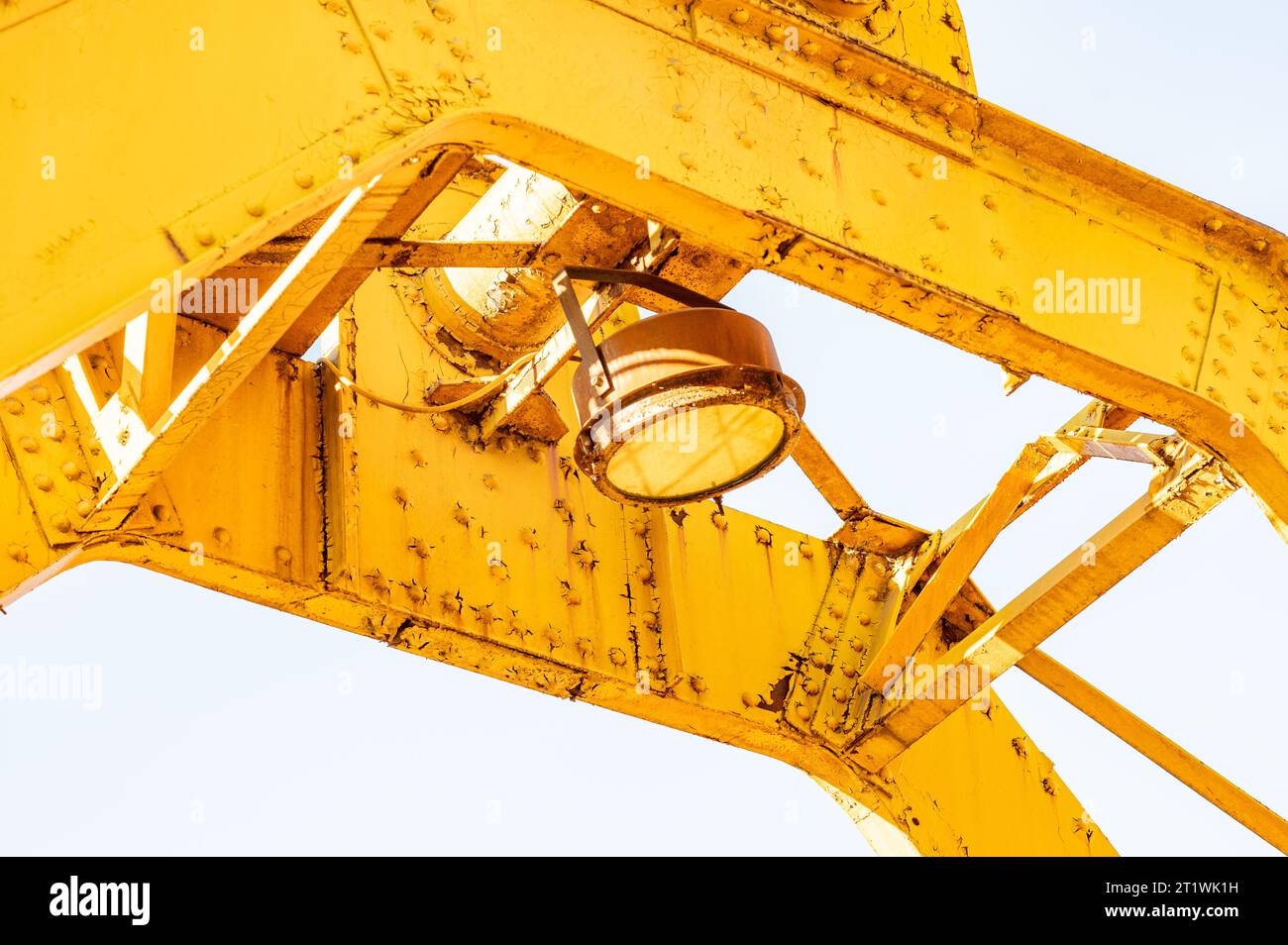 Inside the ruins of an old factory in Romania of a Communist Era. Step ...