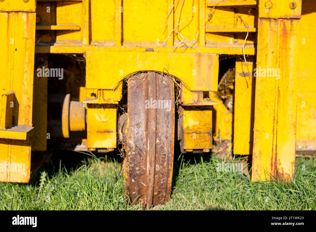 Inside the ruins of an old factory in Romania of a Communist Era. Step ...
