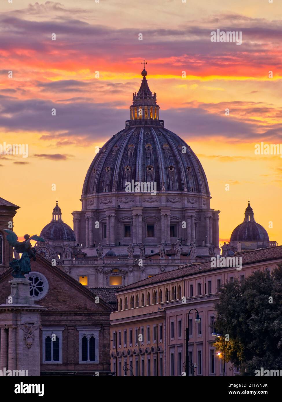 St. Peter's Basilica dome in Vatican city, Rome, Italy Stock Photo - Alamy