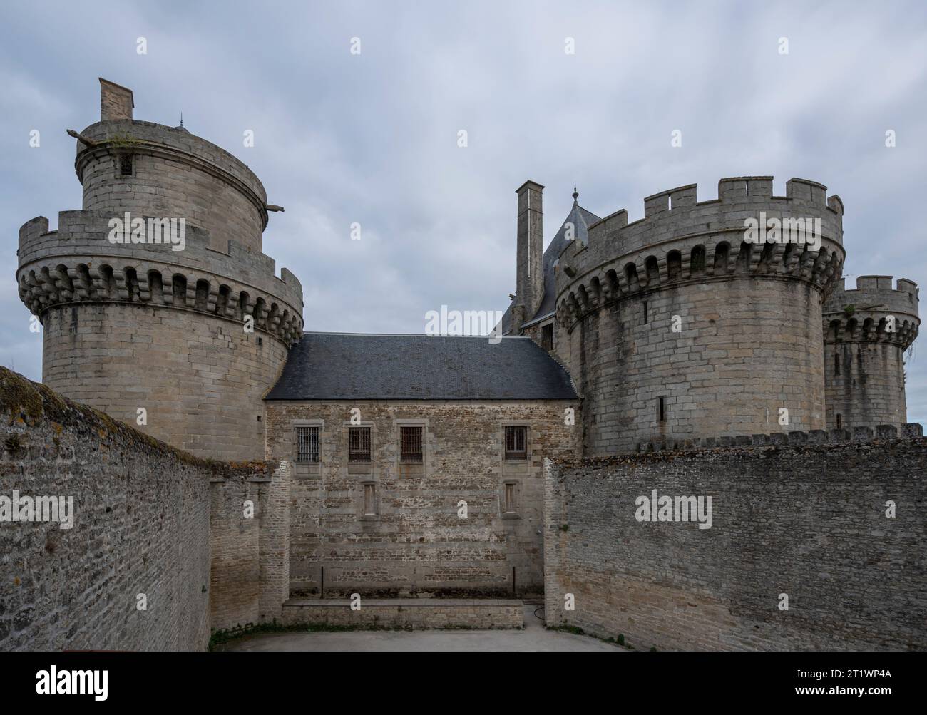 View of the ramparts of the Castle of the Dukes of Alençon Stock Photo ...