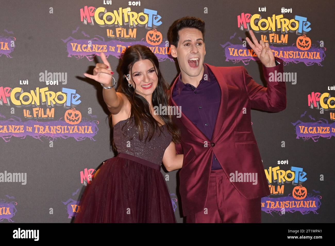 Rome, Italy. 15th Oct, 2023. Sofia Scalia (l) and Luigi Calagna (r ...