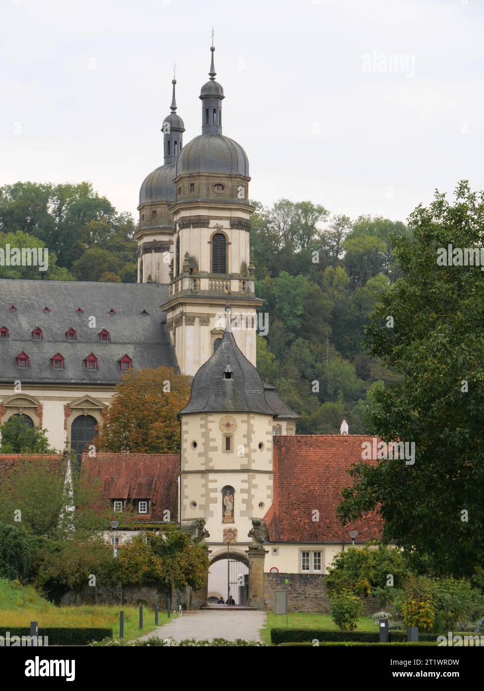 View of the church of Schöntal Monastery in the Jagst Valley with ...
