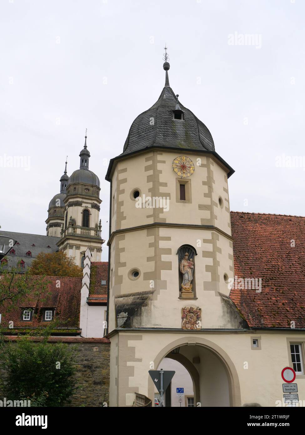 Baroque gate tower as entrance to Schöntal Abbey in Jagst Valley Stock ...