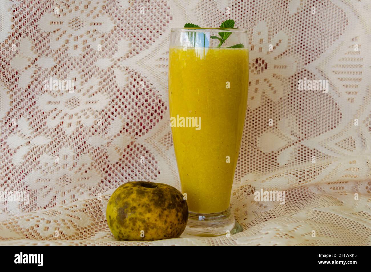 White Sapote Smoothie Side View Stock Photo - Alamy