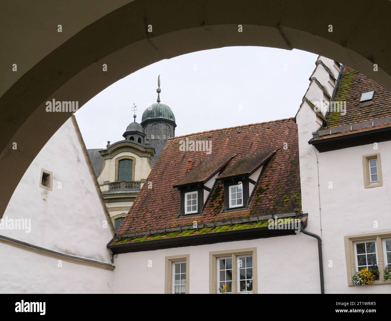 View through archway on monastery building in Schöntal Abbey in Jagst ...