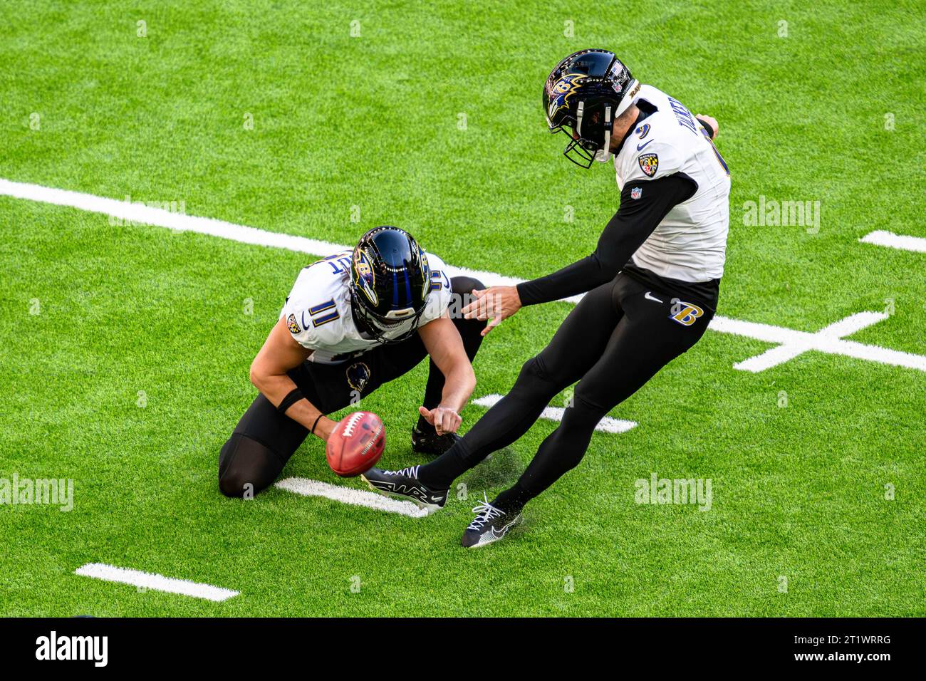 LONDON, UNITED KINGDOM. 15th, Oct 23. Justin Tucker of Baltimore Ravens ...