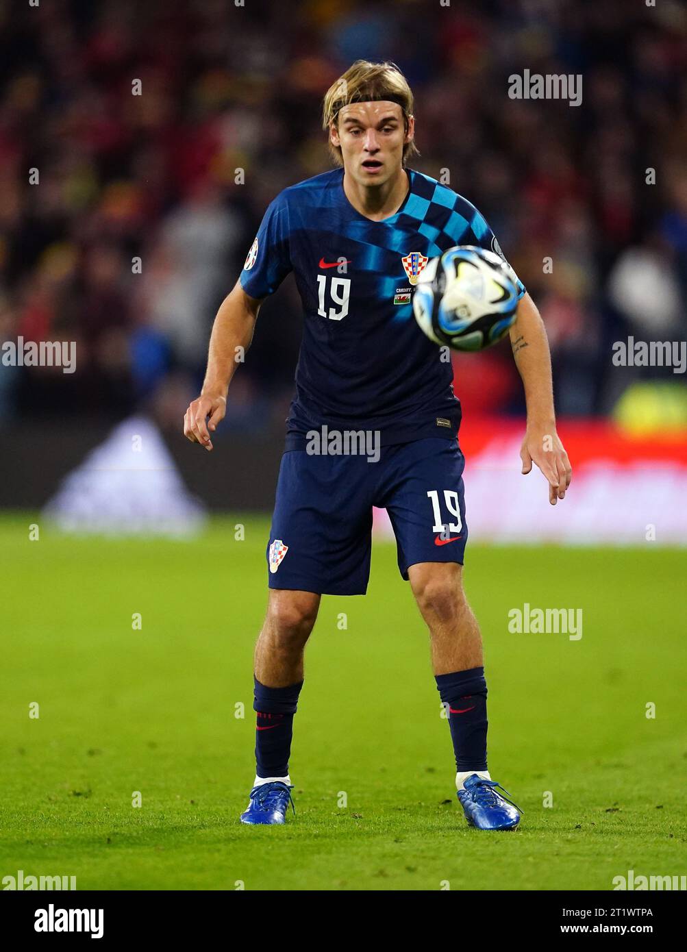 Croatia's Borna Sosa in action during the UEFA Euro 2024 Qualifying ...
