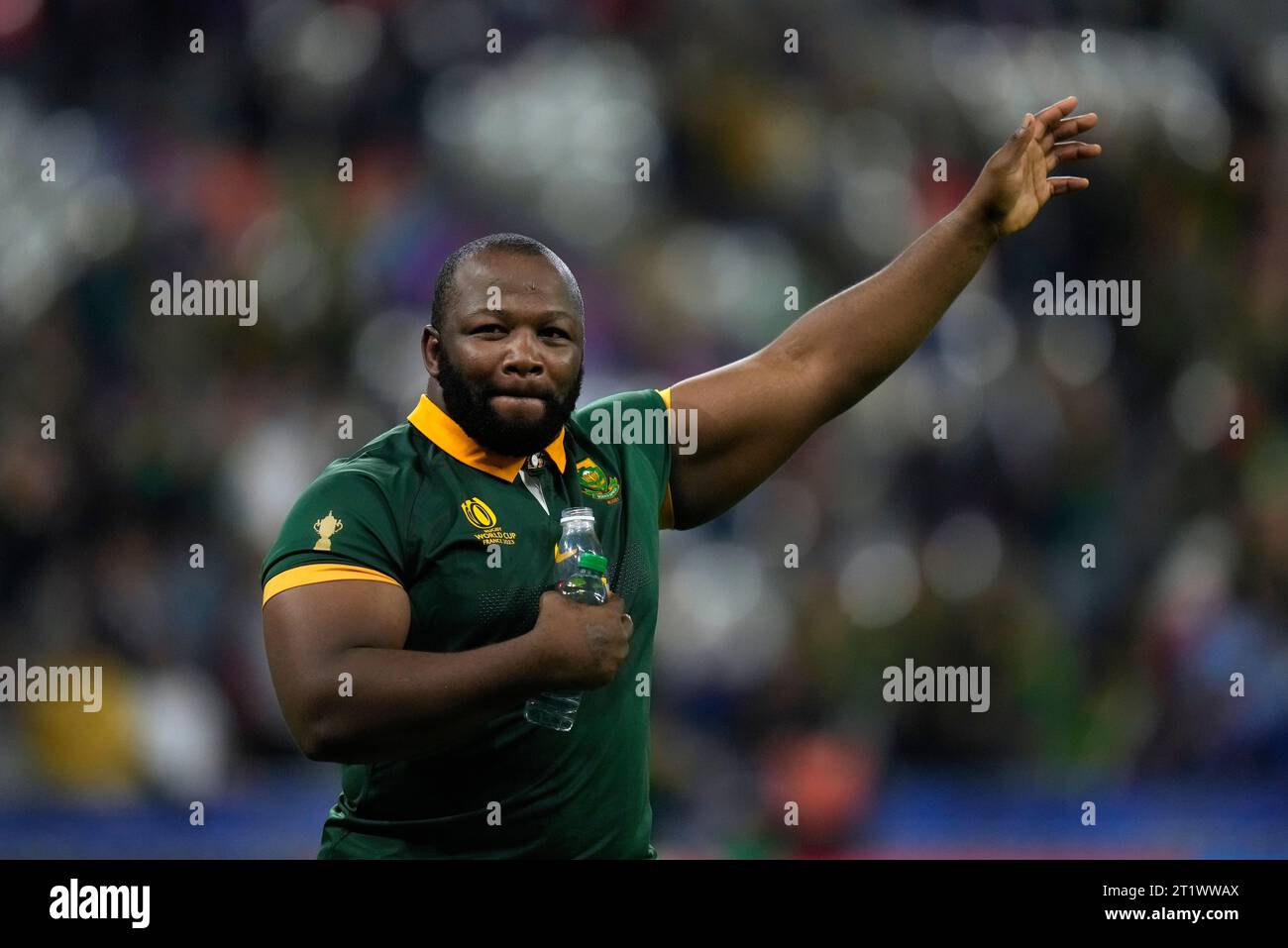 South Africa's Ox Nche celebrates at the end of the Rugby World Cup ...