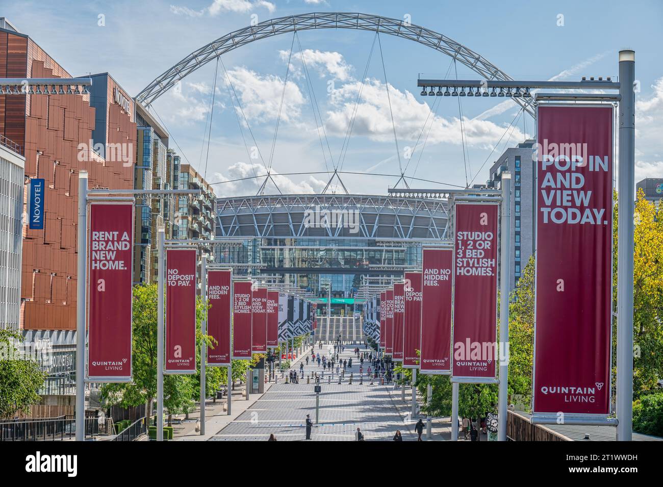 WEMBLEY, ENGLAND, 25TH SEPTEMBER 2023: View of Wembley Stadium looking ...