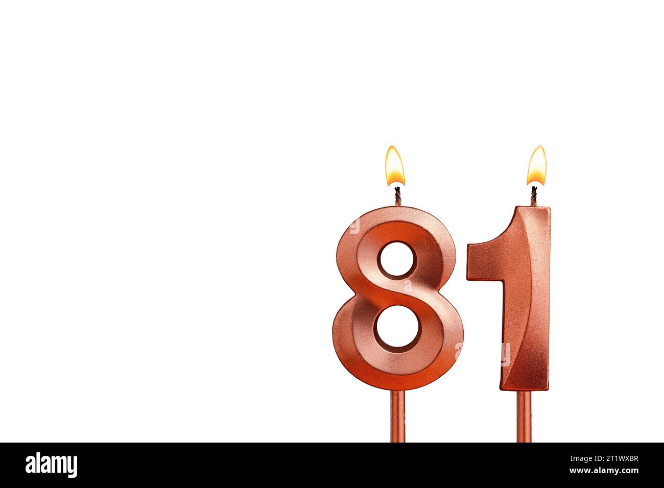 Birthday candle number 81 on white background Stock Photo - Alamy