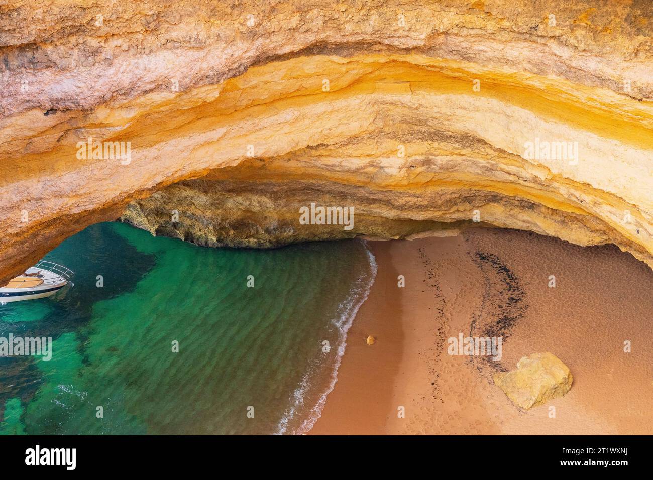 Benagil cave in Algarve Top down view. Lagos, Carvoeiro, Algarve ...