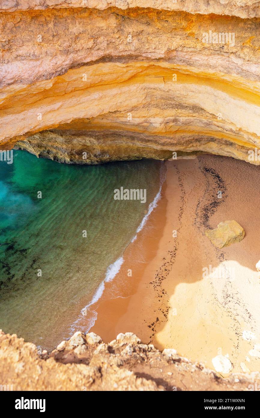 Benagil cave in Algarve Top down view. Lagos, Carvoeiro, Algarve ...
