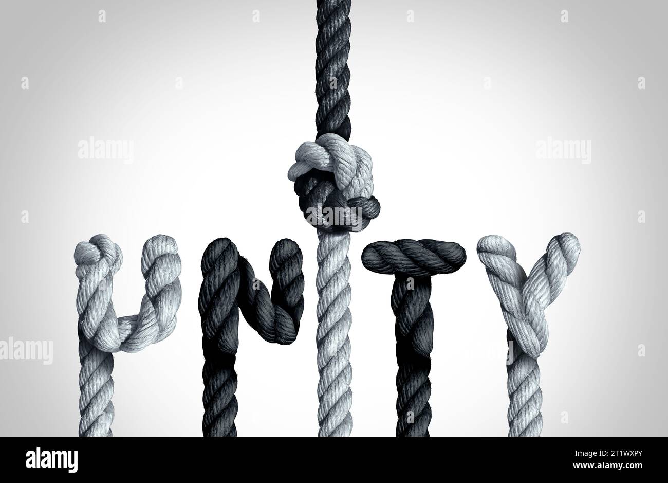 Concept of unity and united Trust symbol connected together as two ...