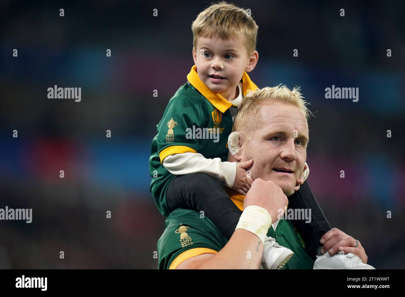 South Africa's Vincent Koch with family following the Rugby World Cup ...