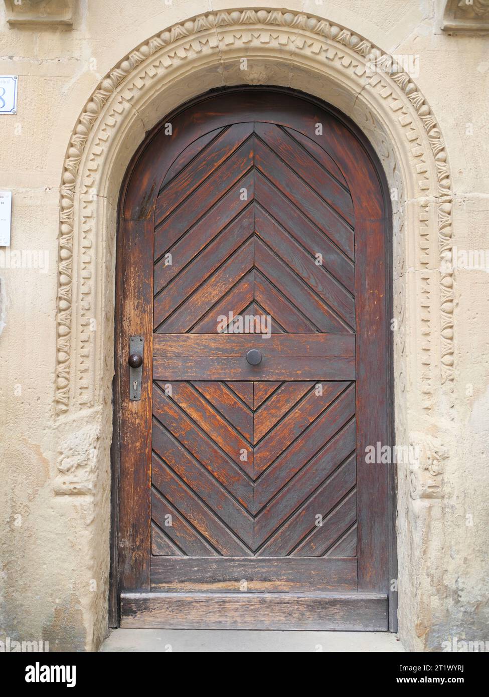 Historical door at the baroque abbey of Schöntal monastery in Jagsttal ...