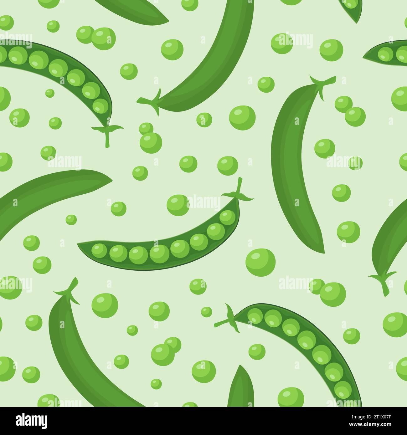 Vector Seamless Pattern with Flat Cartoon Green Peas. Fresh Cartoon ...