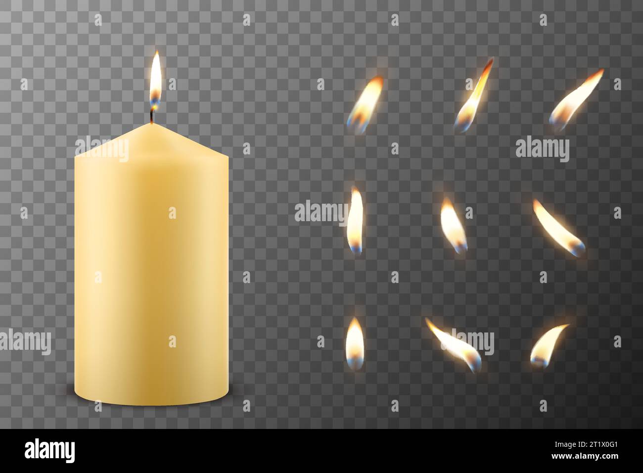 Vector 3d Realistic Paraffin Wax Burning Party, Spa Candle and Burning ...