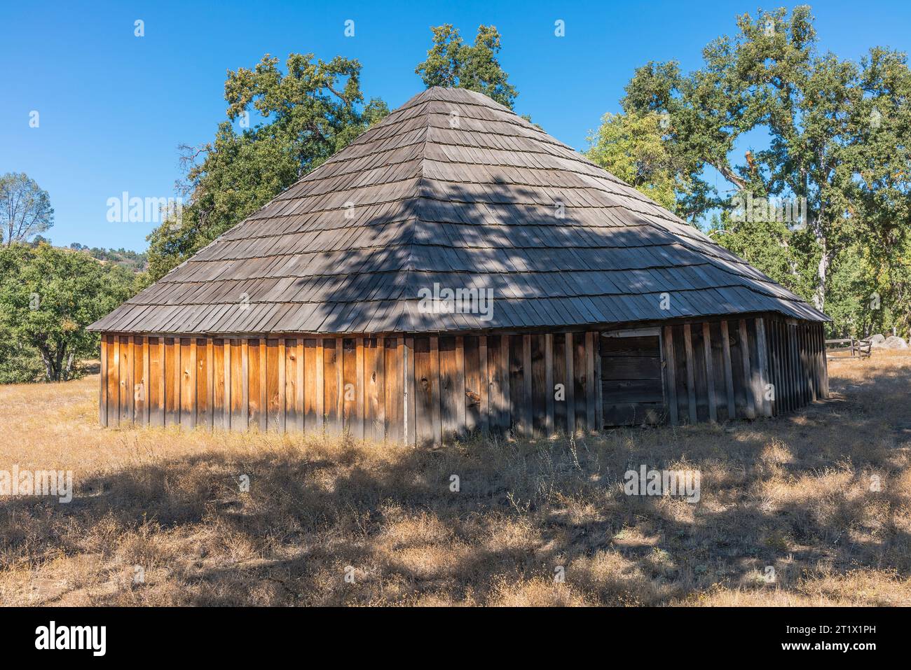 The Wassama Round House built by the Miwok Indians as a place for ...