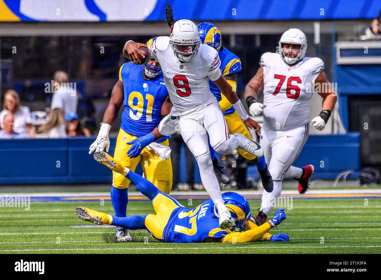 Inglewood, CA. 15th Oct, 2023. Arizona Cardinals quarterback Joshua ...