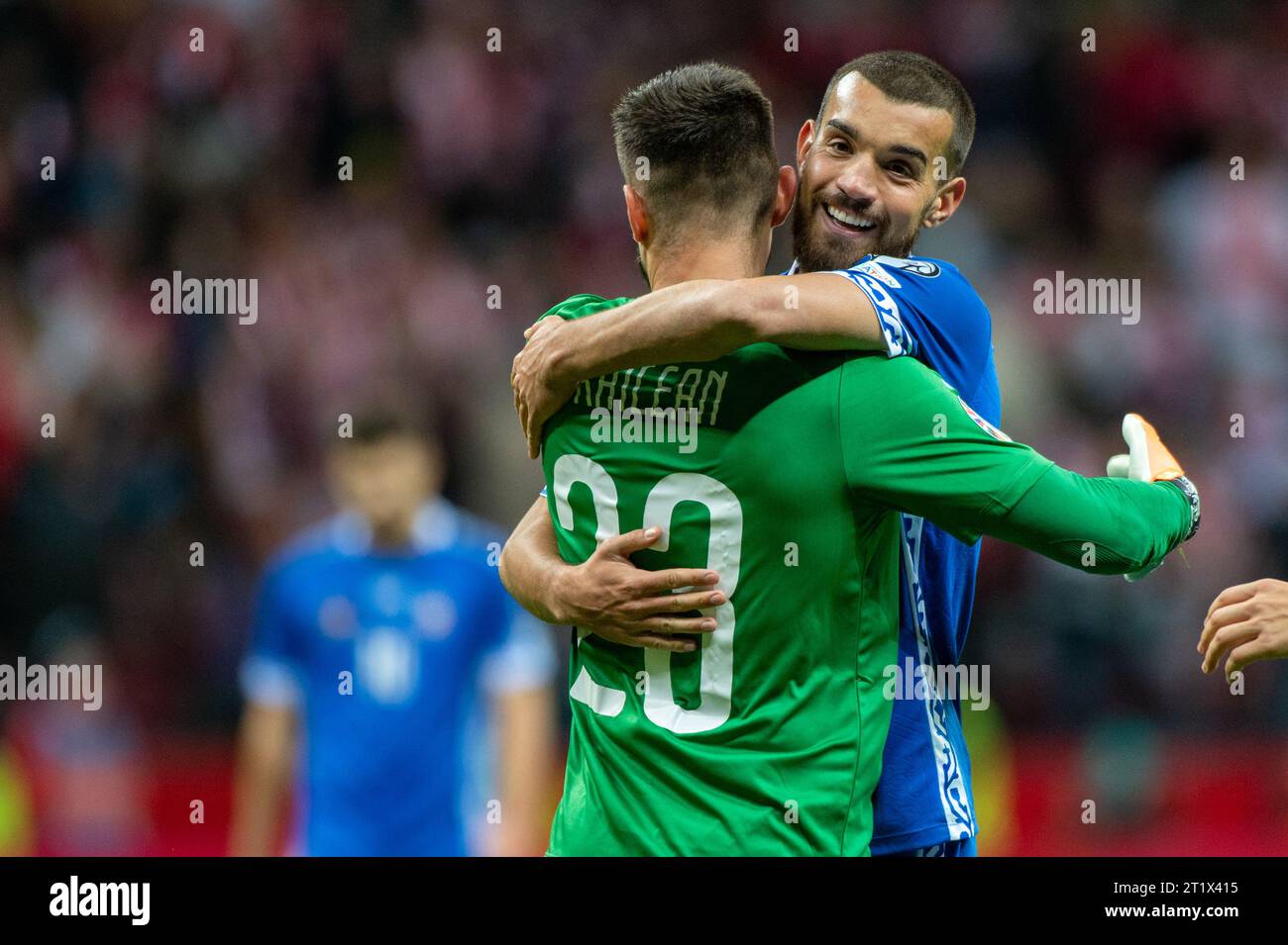 Warsaw, Poland. 15th Oct, 2023. Dorian Railean of Moldova and Vladislav ...